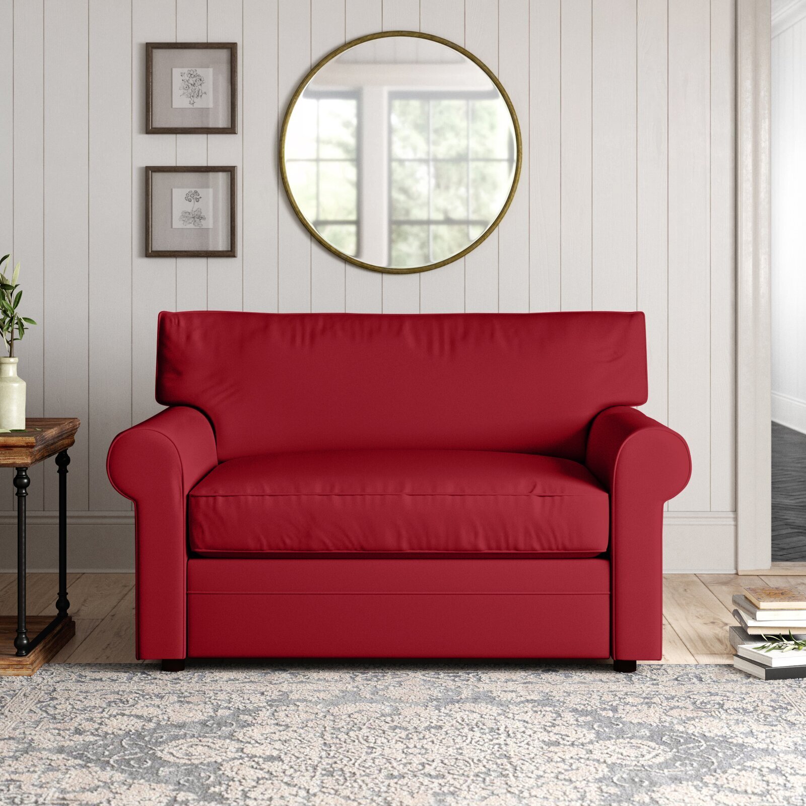 Audacious Red Oversized Chair Sleeper | Foter