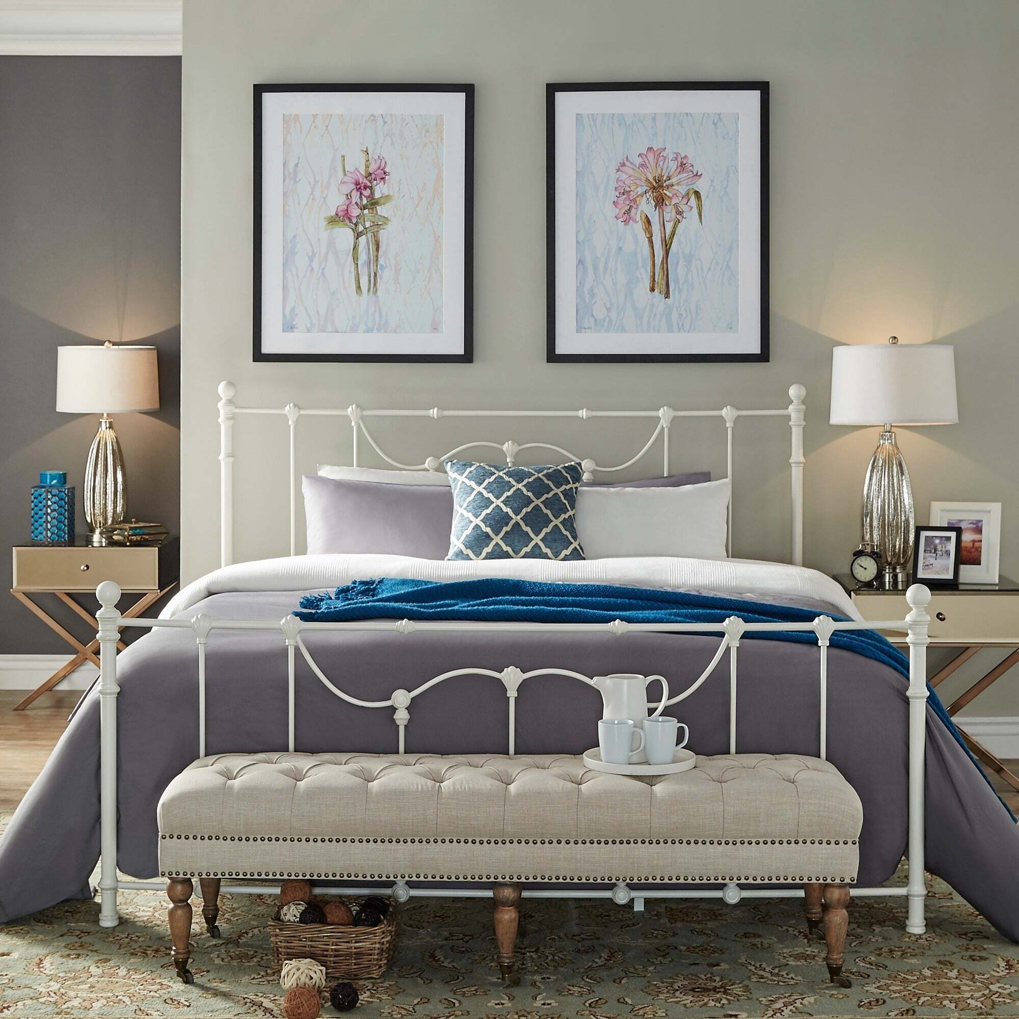 Victorian Metal Iron Headboard Queen | Foter