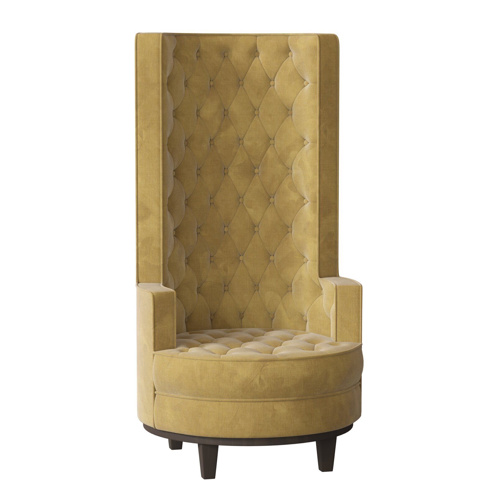 Yellow Quilted High Back Chair | Foter
