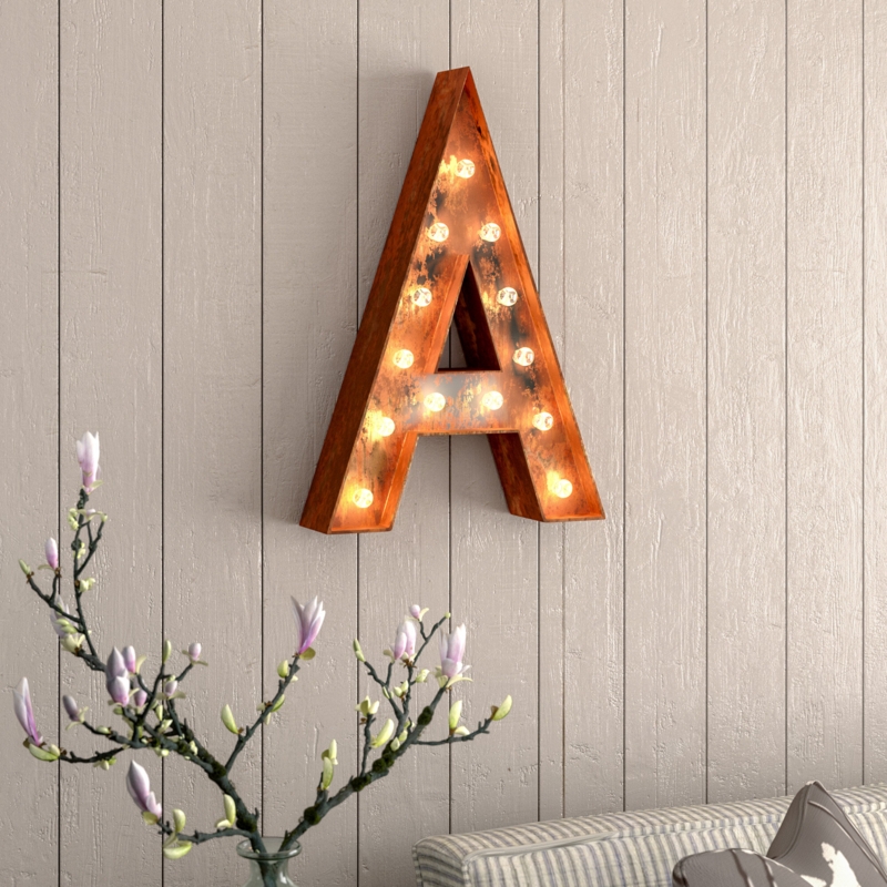 Letter-Shaped Marquee Wall Sign Decor | Foter
