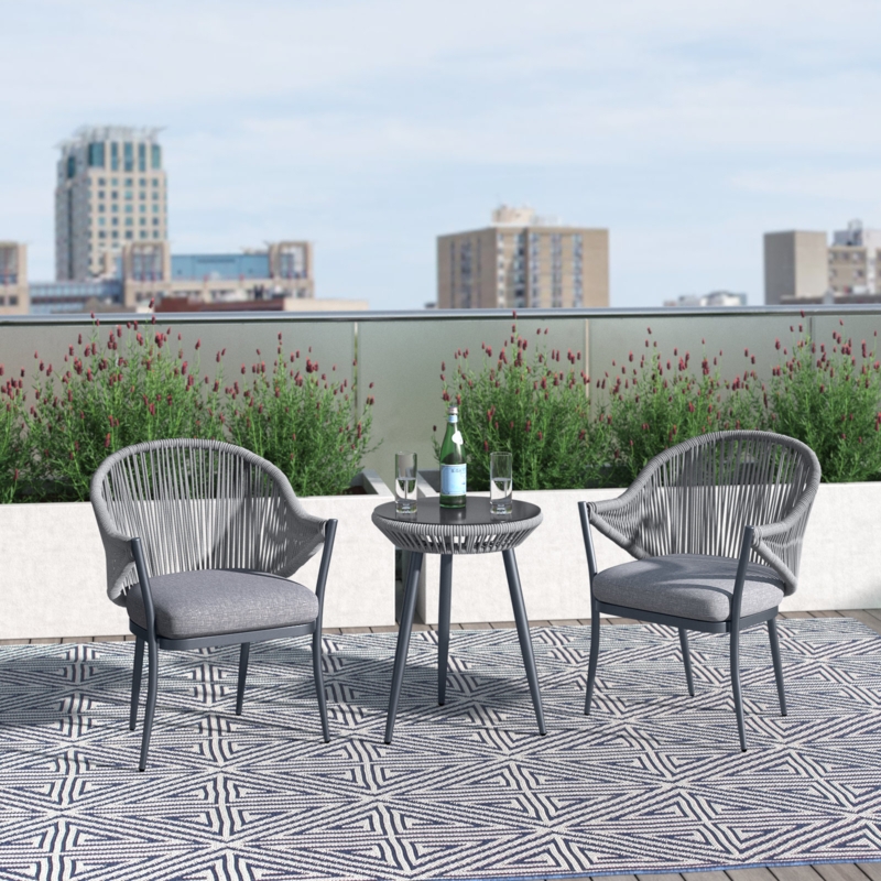 Brandsville 2 - Person Round Outdoor Dining Set with Cushions | Foter
