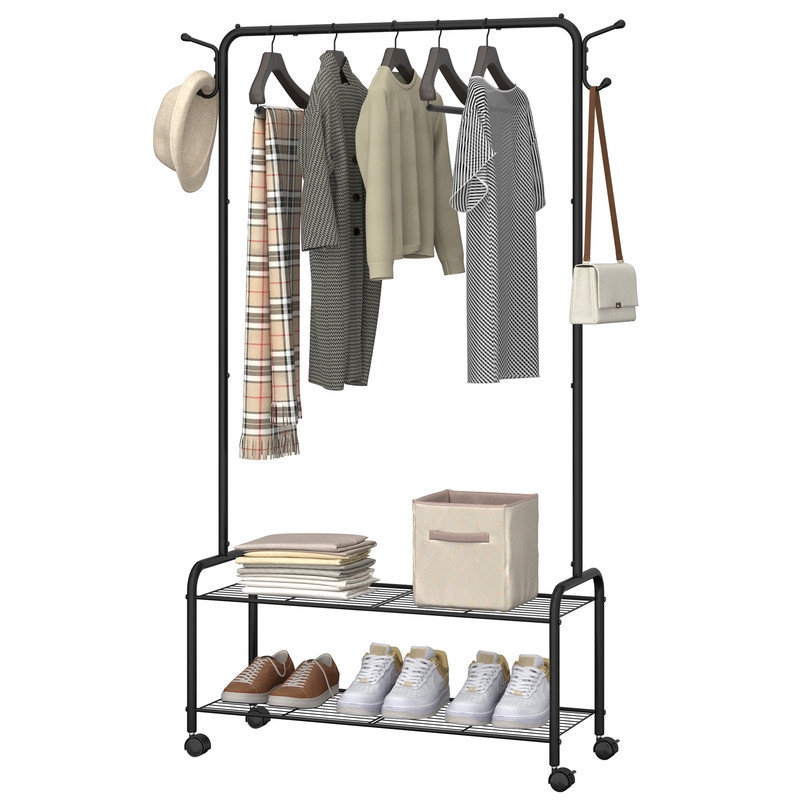 Nakara 33.4'' Metal Rolling Clothing Rack | Foter