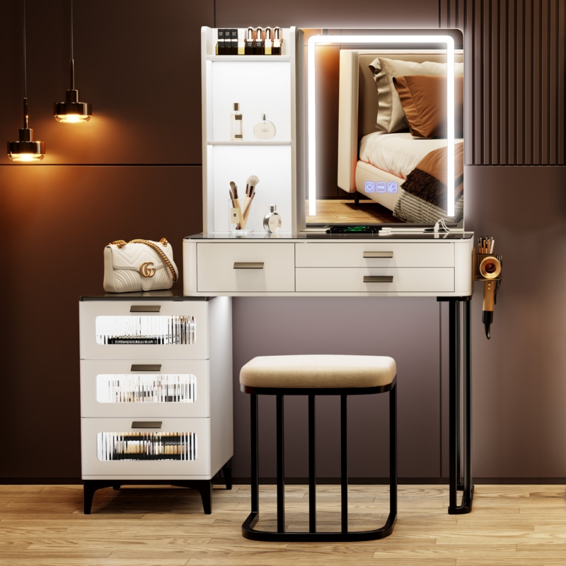 Palamara Makeup Vanity with LED Light | Foter