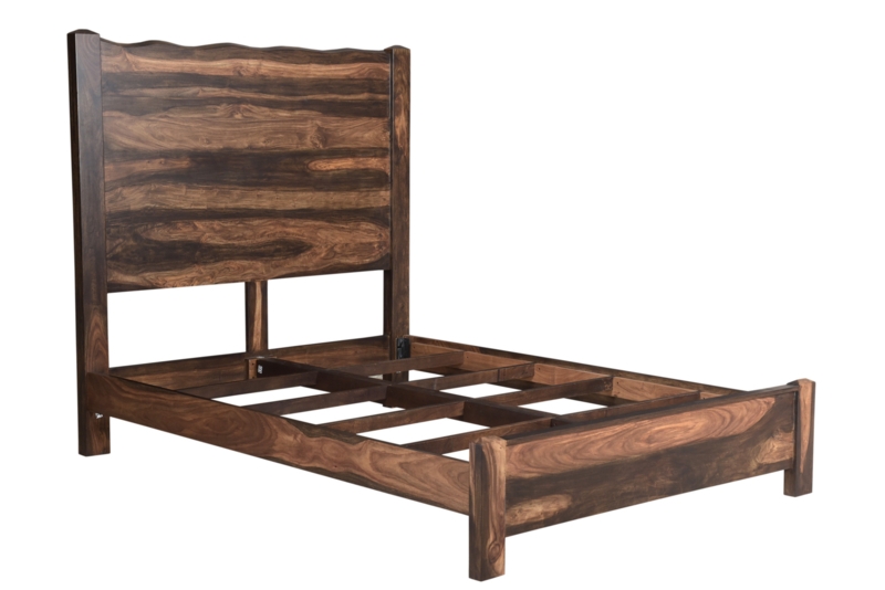 Rustic Live Edge Queen Bed Frame Solid Sheesham Wood | Foter