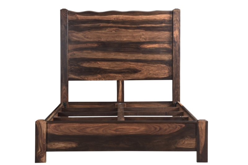 Rustic Live Edge Queen Bed Frame Solid Sheesham Wood | Foter