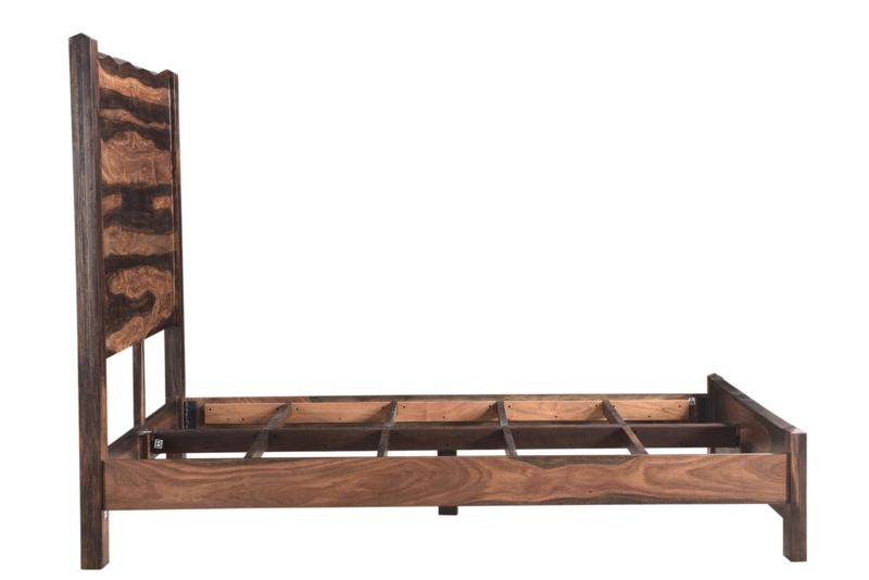 Rustic Live Edge Queen Bed Frame Solid Sheesham Wood | Foter