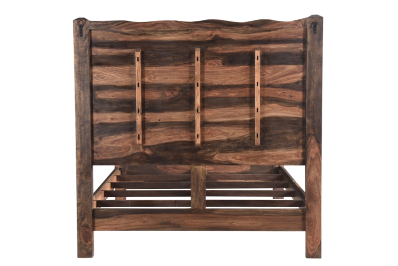 Rustic Live Edge Queen Bed Frame Solid Sheesham Wood | Foter