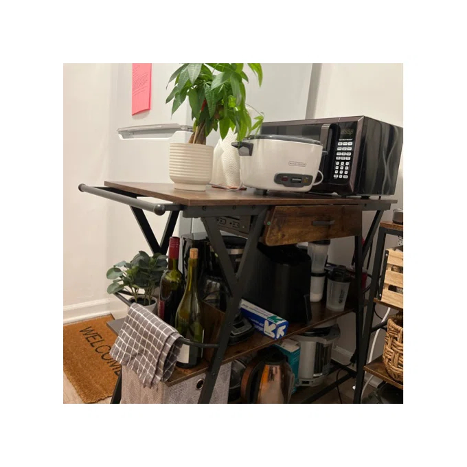 Teitelbaum Versatile Kitchen Trolley with Storage and Lockable Wheels ...