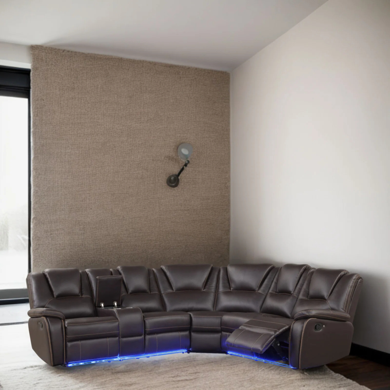 Gezim 3 - Piece Faux Leather Reclining Sectional | Foter
