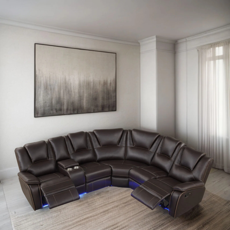 Gezim 3 - Piece Faux Leather Reclining Sectional | Foter