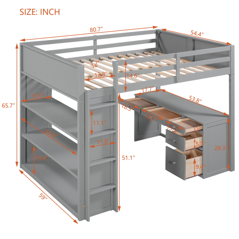 Harmonie Kids Loft Bed with Drawers | Foter