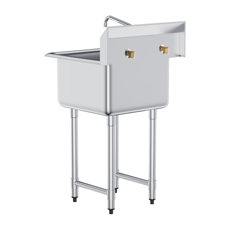 VEVOR 21'' L x 18'' W Silver Free Standing Service Sink with Faucet | Foter