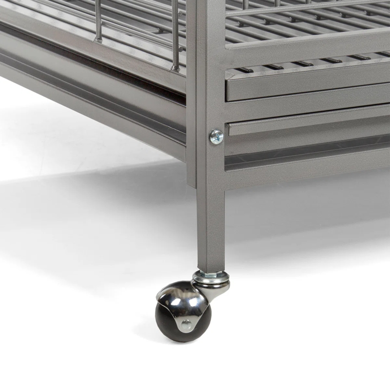Charlinda 76'' Iron Flat Top Flight Cage with Wheels | Foter