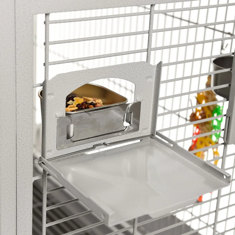 Charlinda 76'' Iron Flat Top Flight Cage with Wheels | Foter