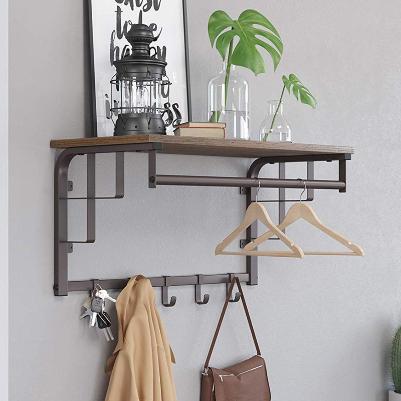 Tovar 26'' Wide 5 - Hook Wall Mounted Coat Rack with Storage | Foter