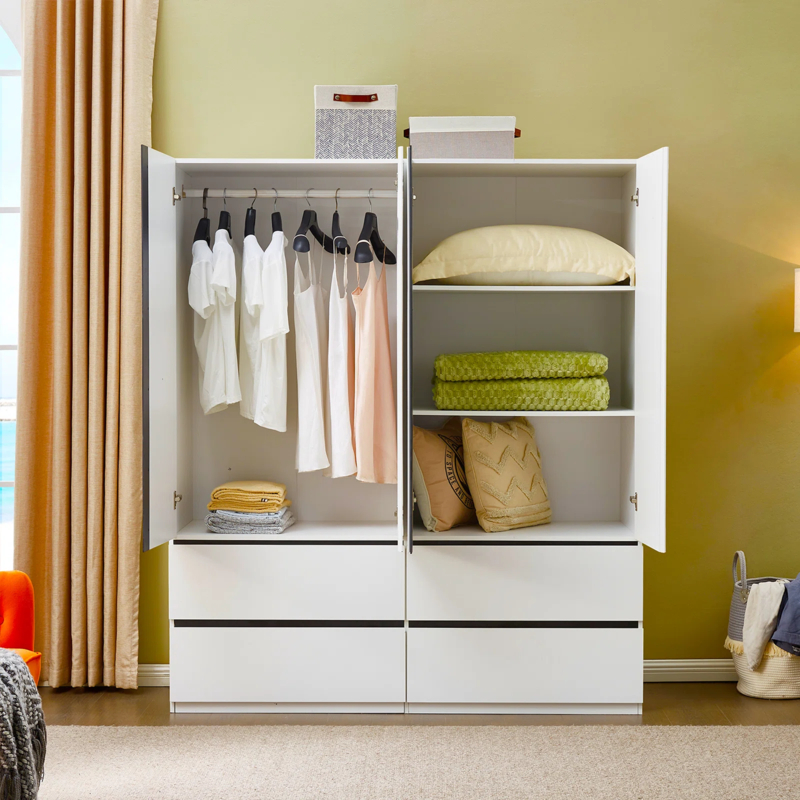 Ruthy Solid Manufactured Wood Armoire, White, 74 H x 63" W x 20" D | Foter