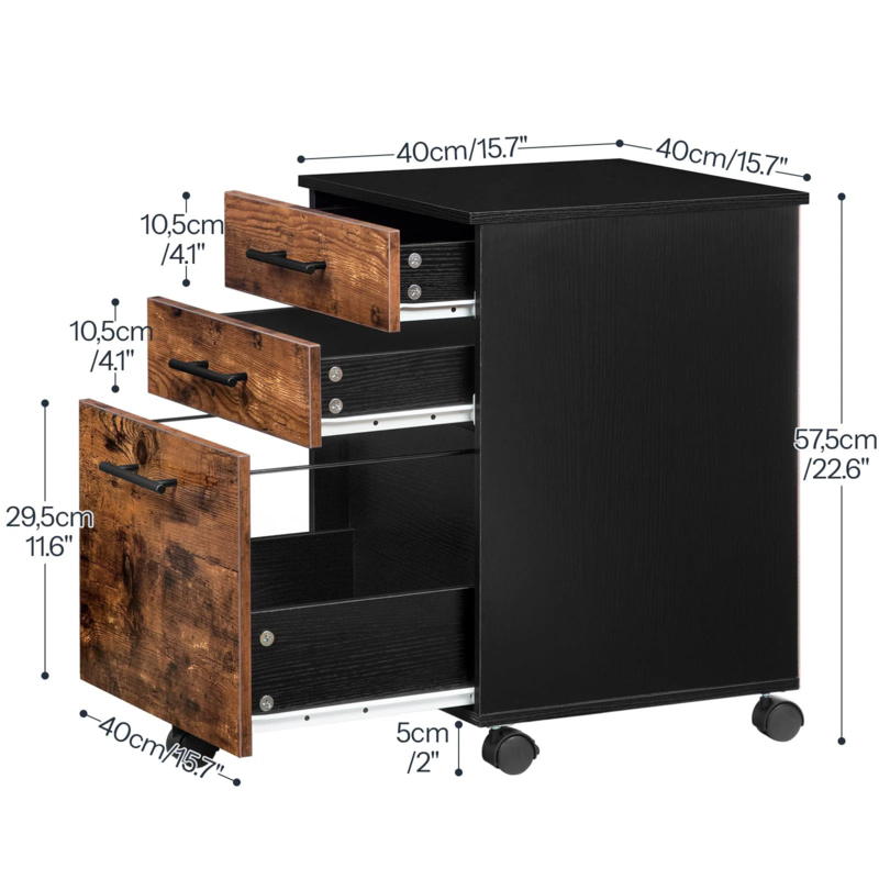 Braxx 15.7'' Wide 3 -Drawer Mobile File Cabinet | Foter