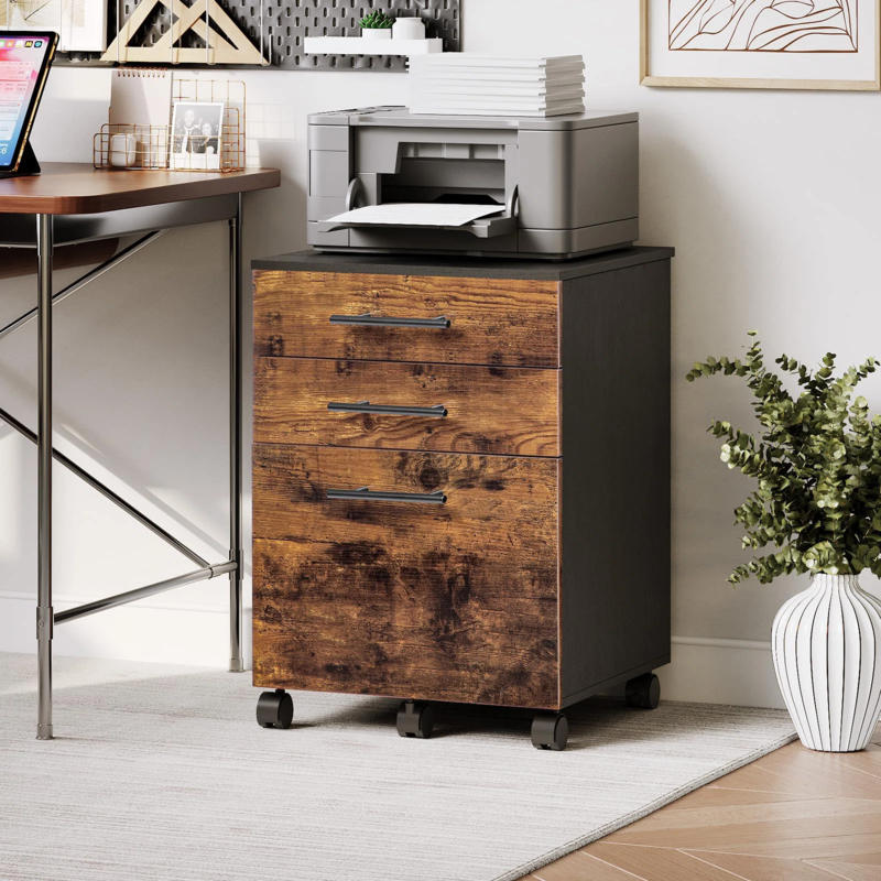 Braxx 15.7'' Wide 3 -Drawer Mobile File Cabinet | Foter