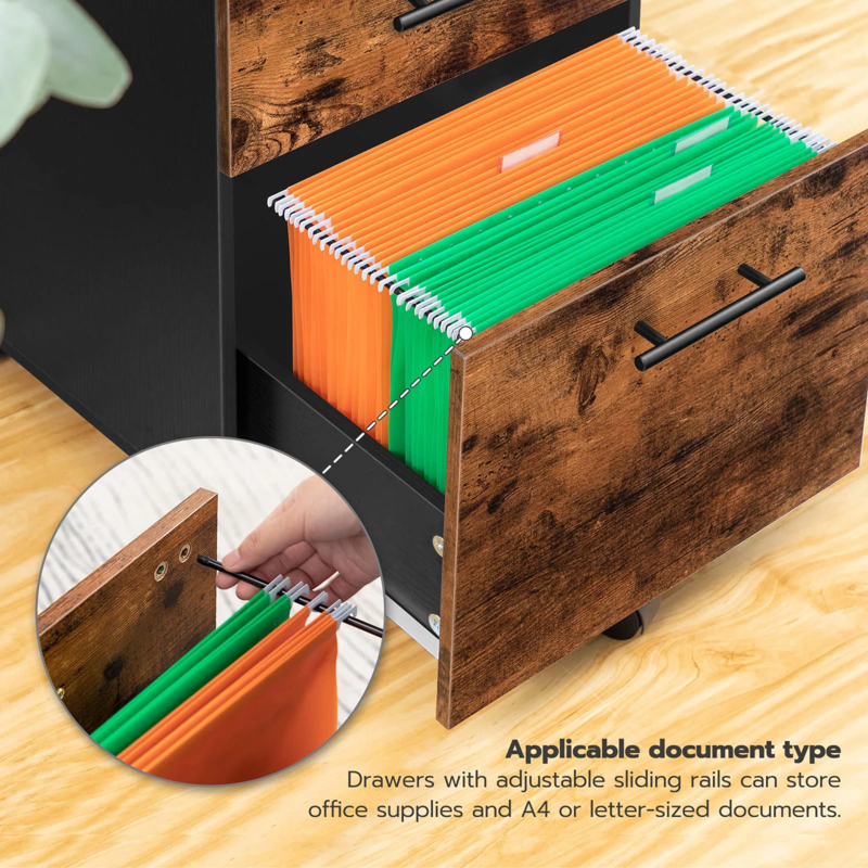 Braxx 15.7'' Wide 3 -Drawer Mobile File Cabinet | Foter