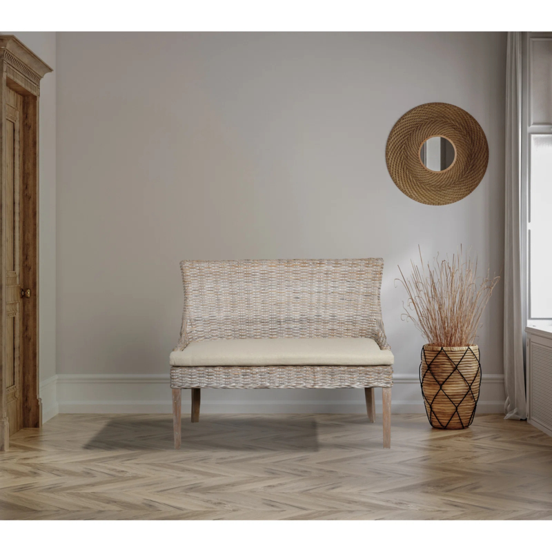 Delaura Linen Upholstered Bench | Foter