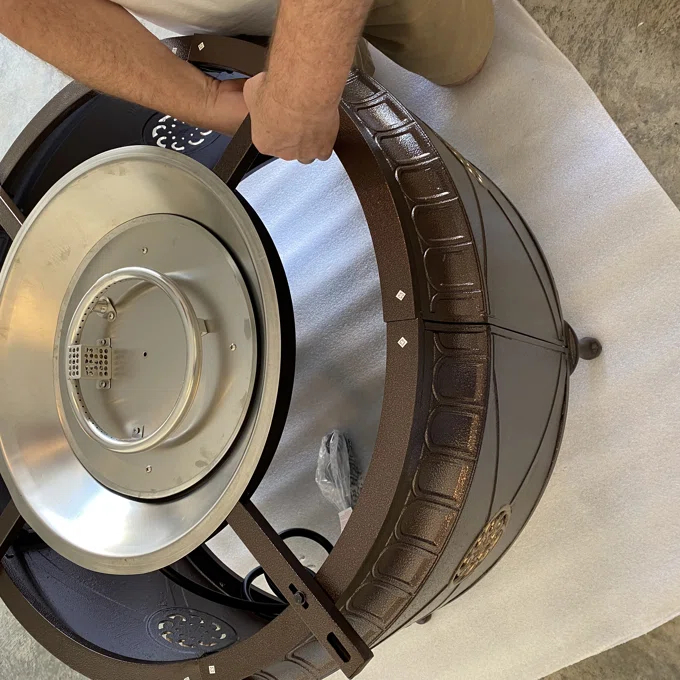 48" Round Aluminum Propane Fire Pit Table | Foter