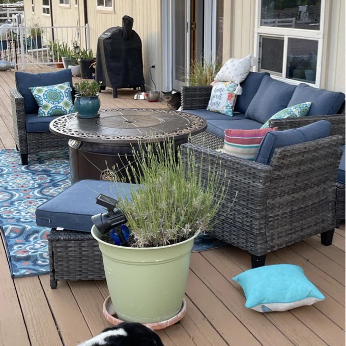 48" Round Aluminum Propane Fire Pit Table | Foter