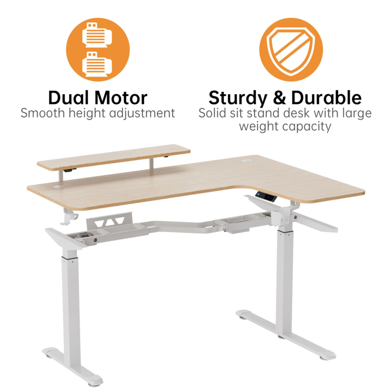 Eureka Ergonomic Corner L Shaped Standing Desk with Monitor Stand u0026 ...