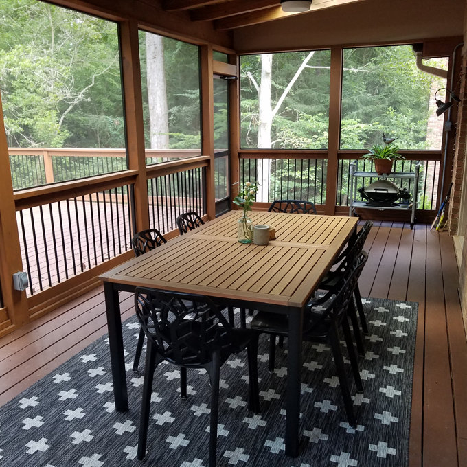 Aundraya Extendable Solid Wood Top Metal Base Dining Table | Foter