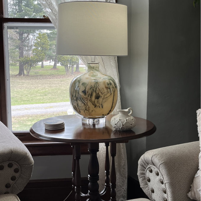 Ashwina Waverly Glass Table Lamp | Foter