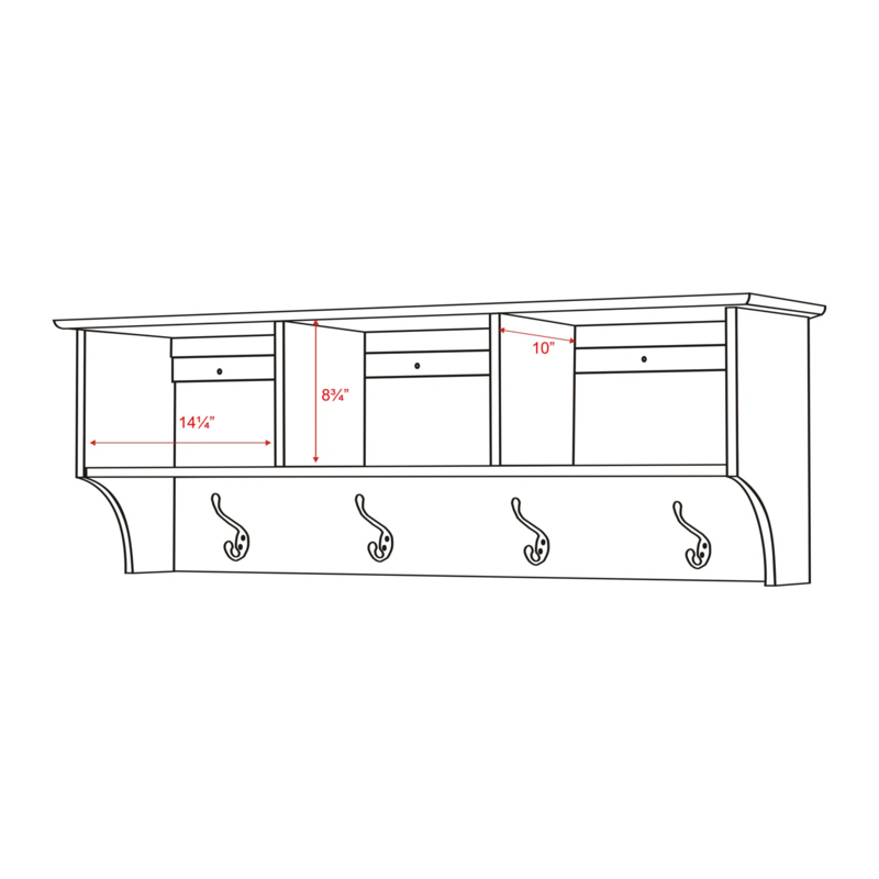Carabelle Wall 4 - Hook Wall Mounted Coat Rack | Foter