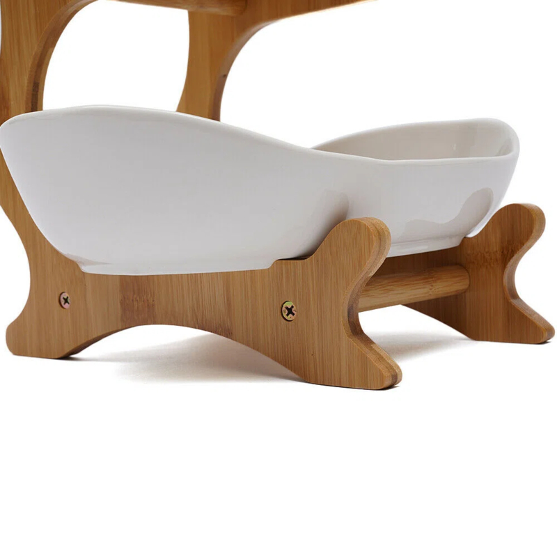 Centrella 3-Tier Countertop Freestanding Ceramic Fruit Bowl W/ Bamboo ...